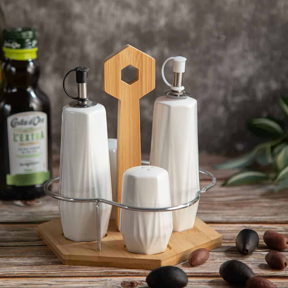 Oil, vinegar, salt and pepper set - Lines from the Bamboo series | S ...