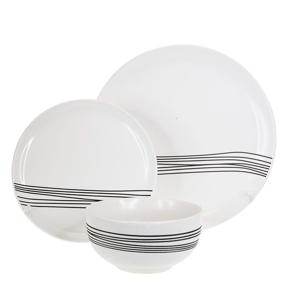 Dinner set Lines - 12 pieces | S-gifts.com